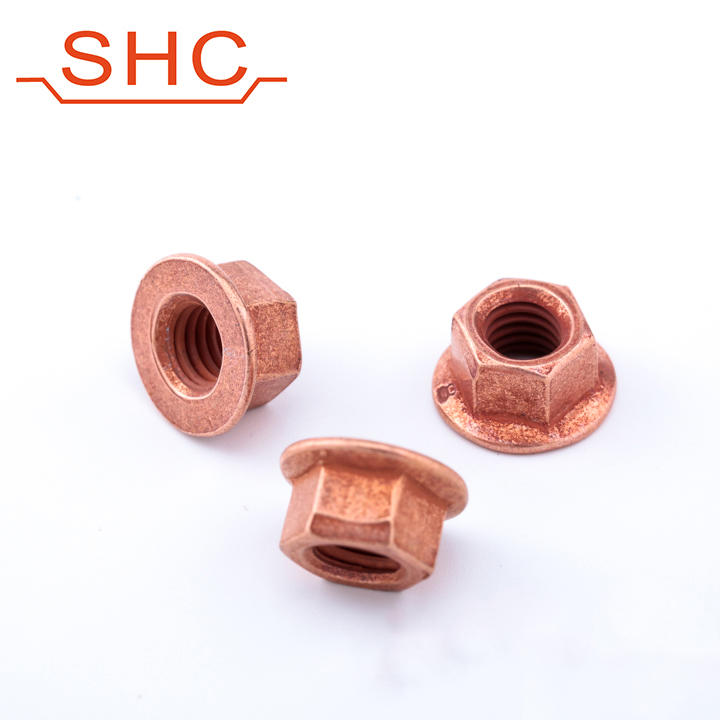 Flange self-locking copper Nut
